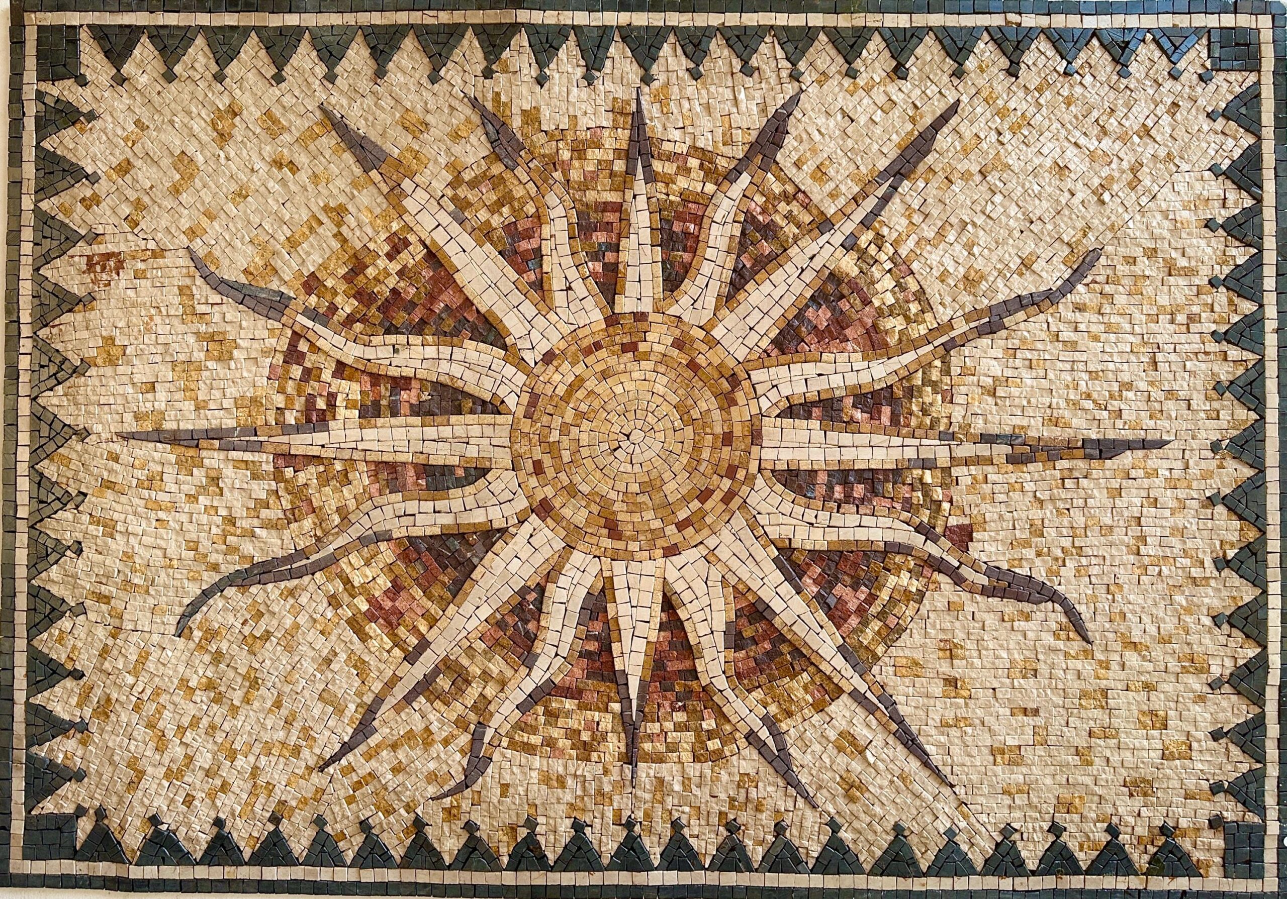 SUN MEDALLION – Handmade Mosaic Art – Floor Mosaic Tiles – Home ...