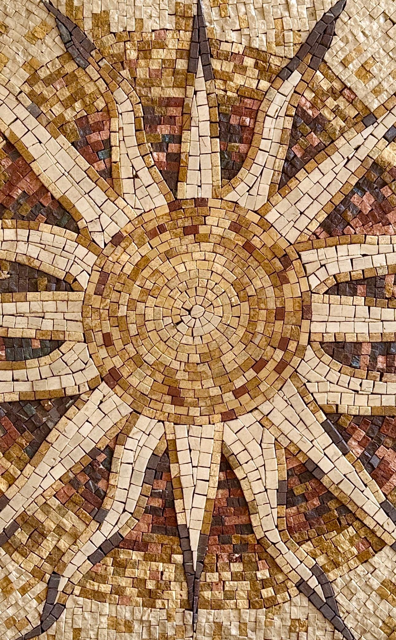 SUN MEDALLION – Handmade Mosaic Art – Floor Mosaic Tiles – Home ...