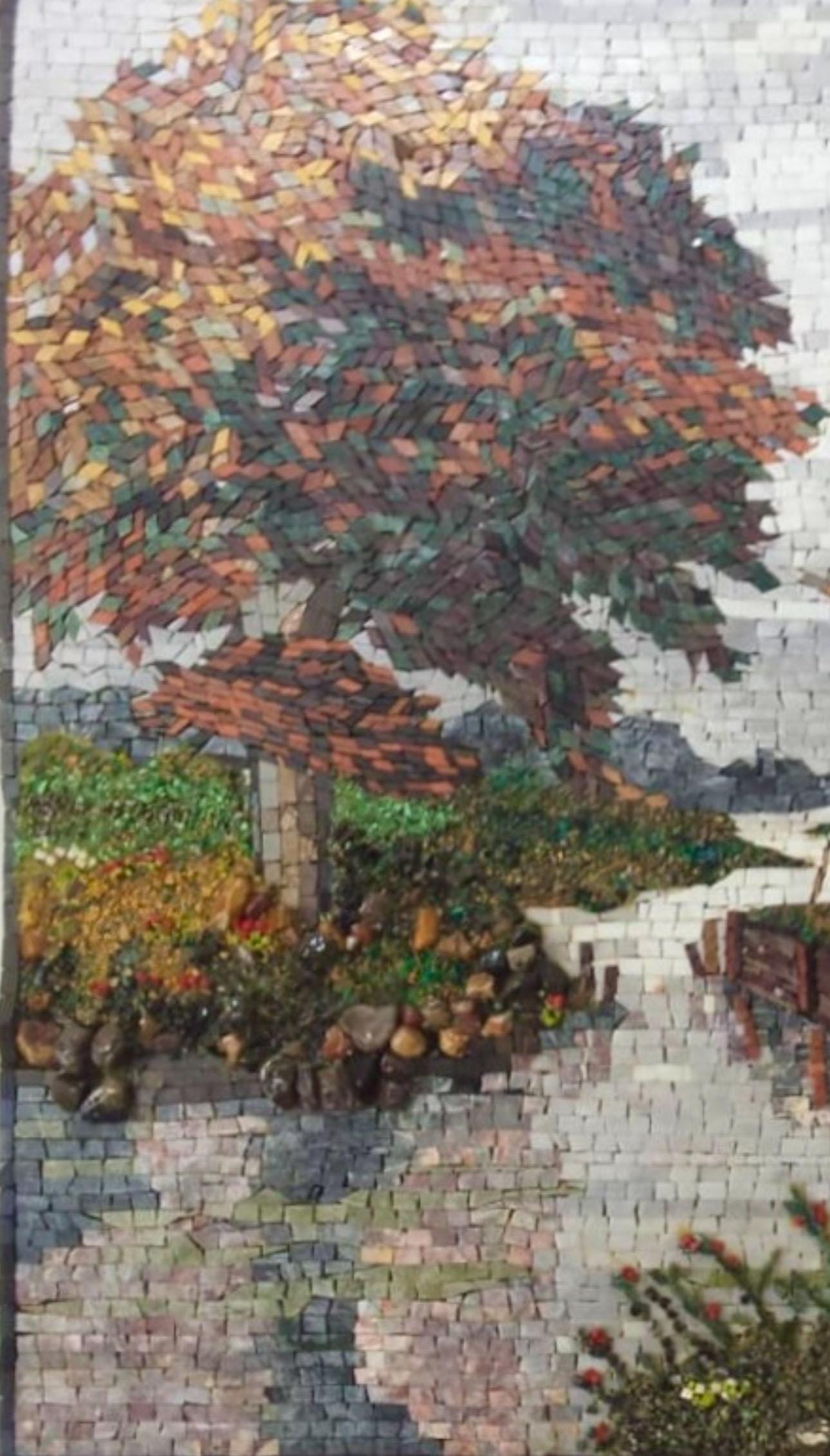 Countryside River Cottage Mosaic – Handmade Rustic Marble & Stone ...